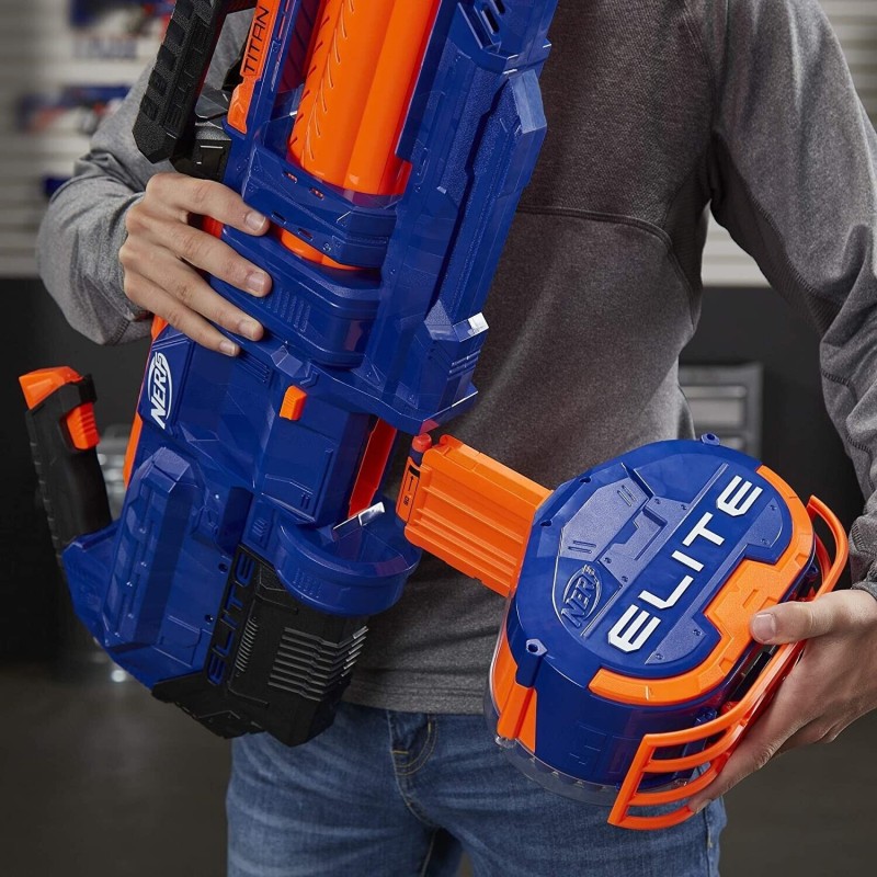 NERF Elite Titan CS 50 Blaster Motorised With 50 Official Darts Ages 8 ...