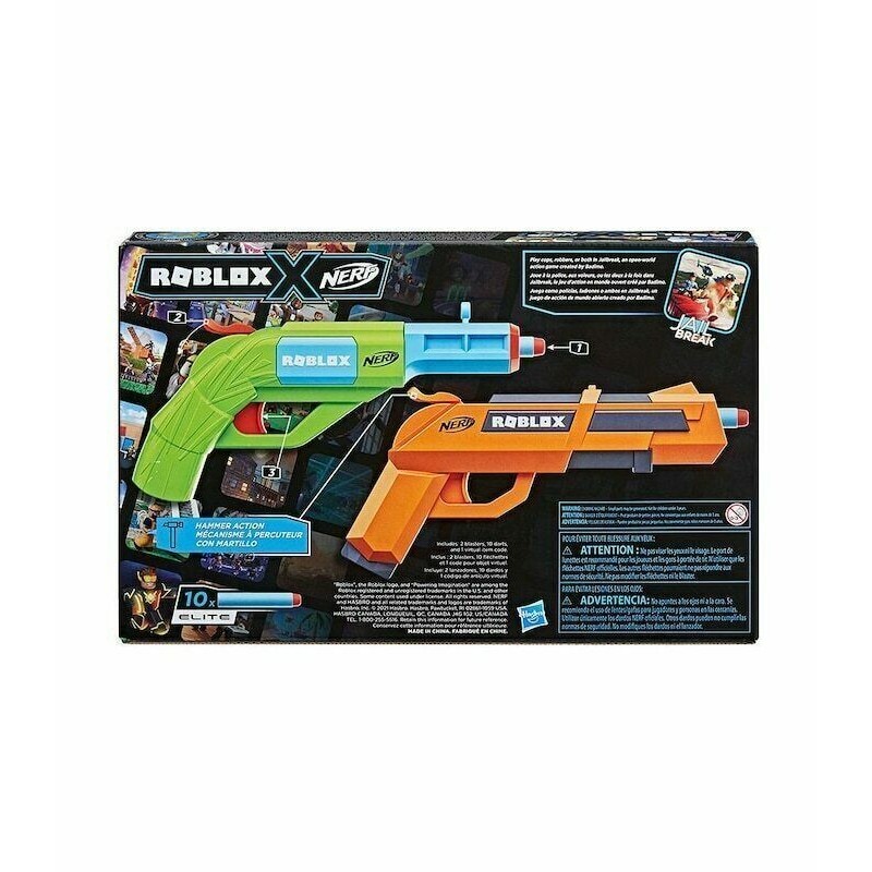 NERF Roblox Jailbreak Armory 2 Dart-firing Blasters Pack Hammer Action ...