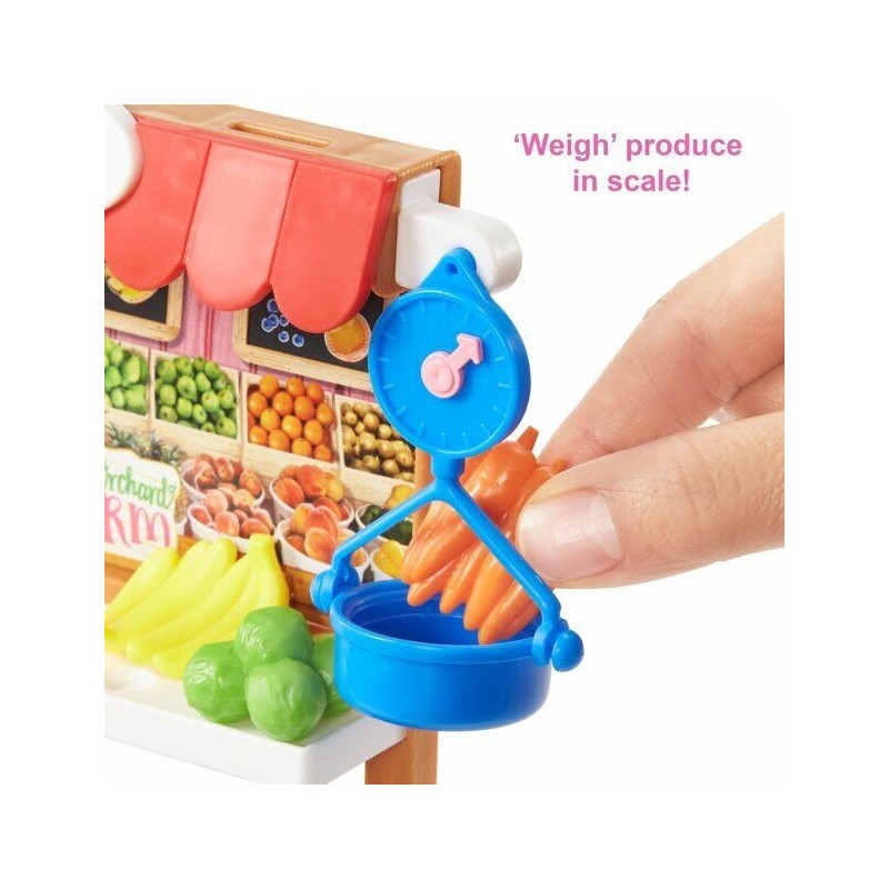 Barbie Sweet Orchard Farm Doll Market Farmer Playset Toy Gift Fruit Stall
