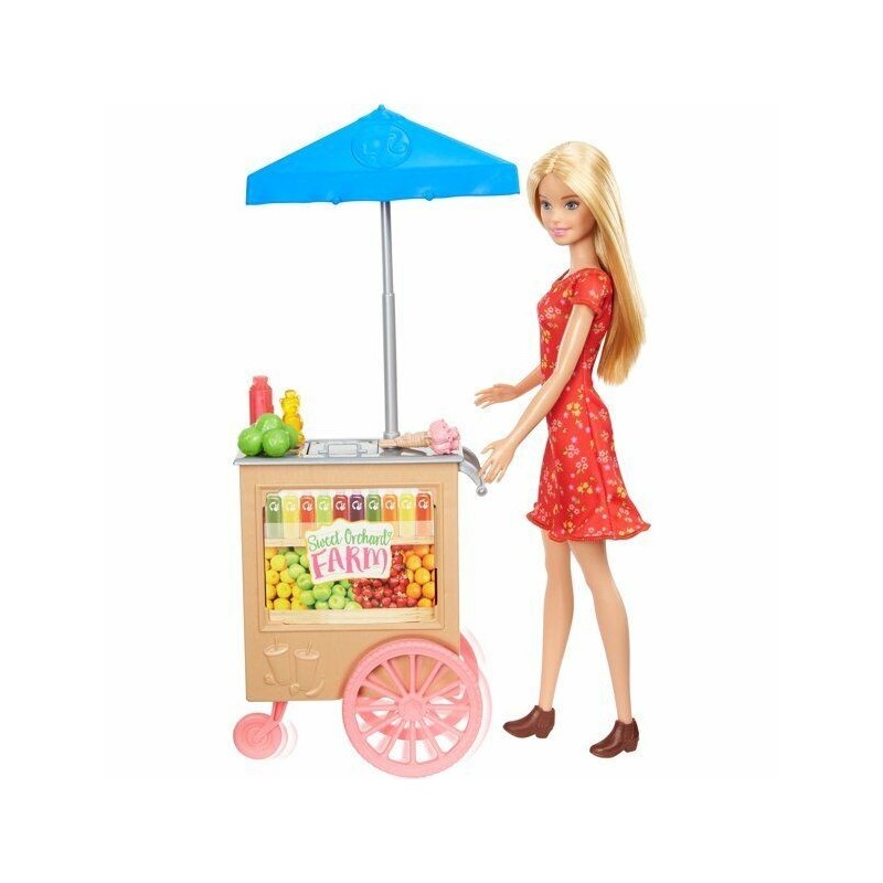 Barbie Sweet Orchard Farm Doll Market Farmer Playset Toy Gift Fruit Stall