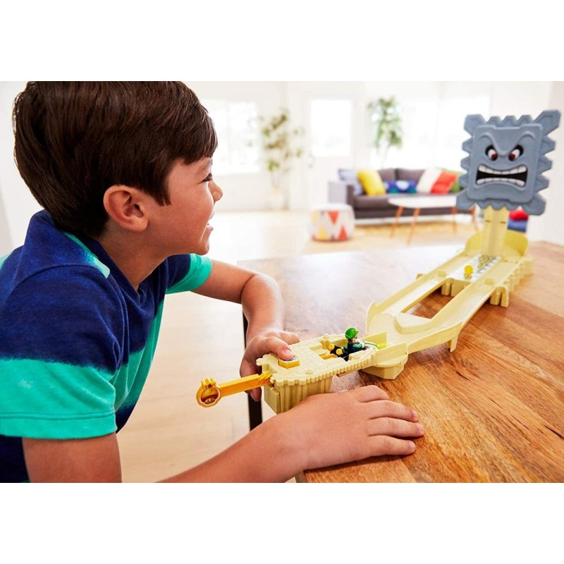 Hot Wheels Mario Kart Thwomp Ruins Track Set With Luigi Car Figure Boy ...