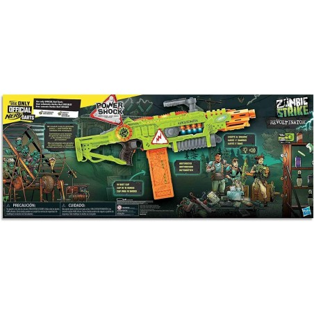 NERF Revoltinator Zombie Strike Blaster Motorised Light Sound 18 Darts ...