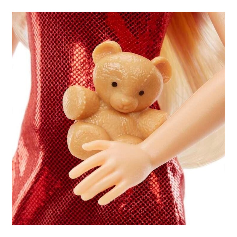 BARBIE Santa Doll Wearing Festive Red, Teddy, Present Christmas Gift ...