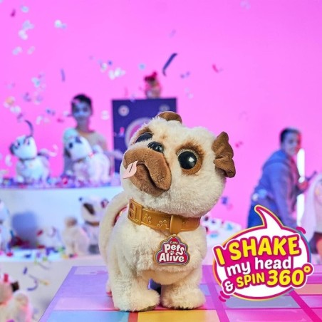 Zuru Pets Alive Poppy the Booty Shakin Pug Interactive Dancing Plush ...