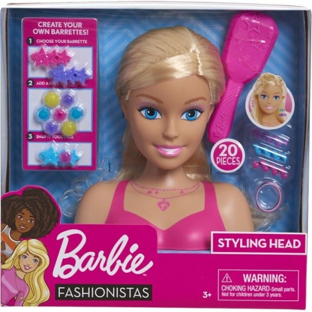 Barbie Styling Head Play set 20 Pcs Blonde Hair Do Style Brush Gift ...
