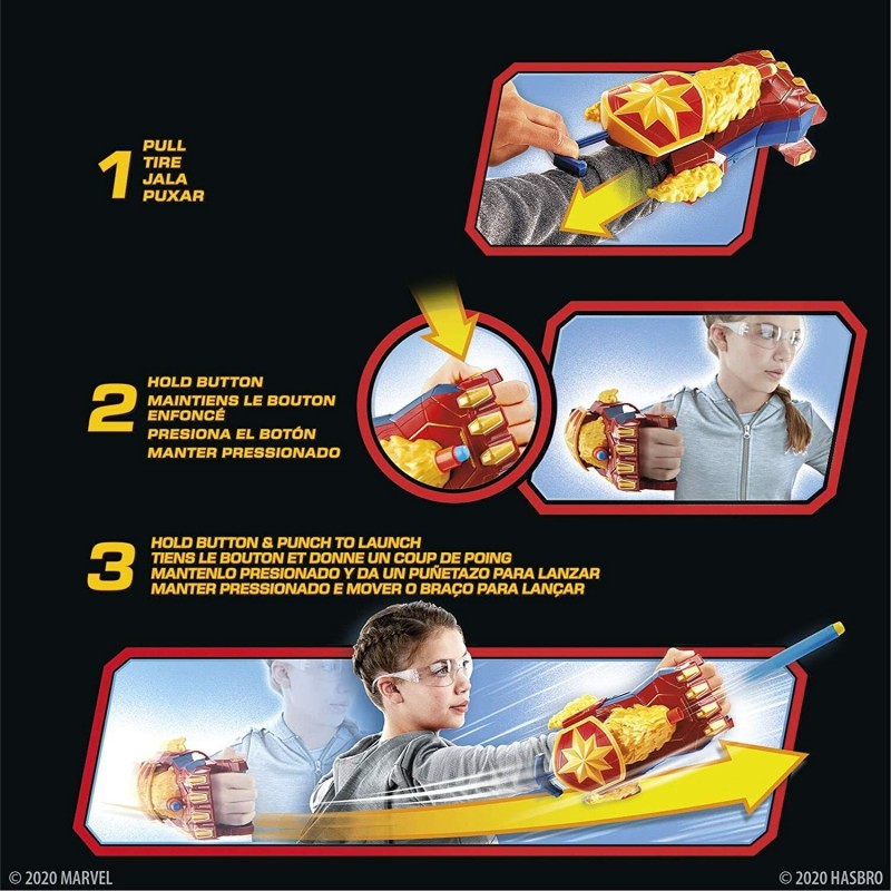 Nerf Power Moves - Marvel Avengers Captain Marvel Photon Blast Gun ...