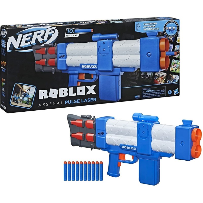 NERF Roblox Arsenal Pulse Laser Motorised Blaster Toy Gun10 Darts ...