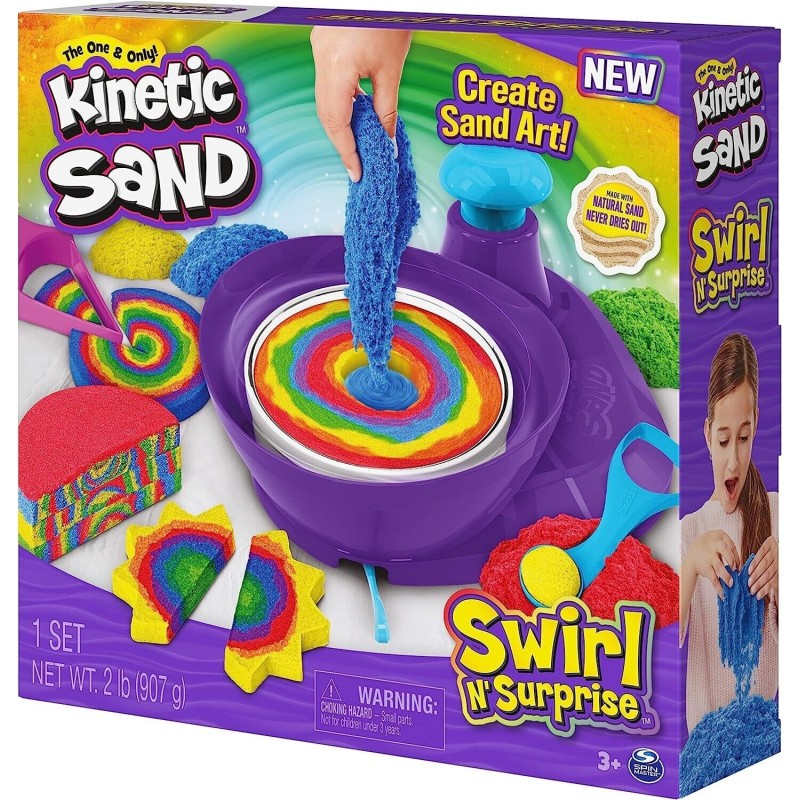 Kinetic Sand Swirl N Surprise Fun Art Sensory Creative Toys Game ...