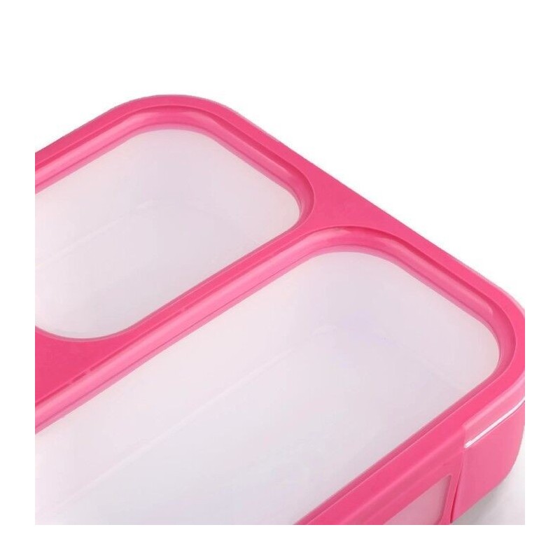 Bento Lunch Box Pink 1000ML 3 Comp Meal Prep Leakproof BPA Free ...