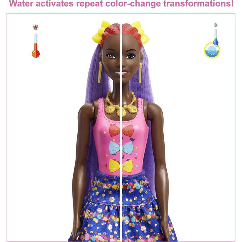 Barbie Color Reveal Glitter! Hair Swaps Doll with Pet Friend for Kids ...