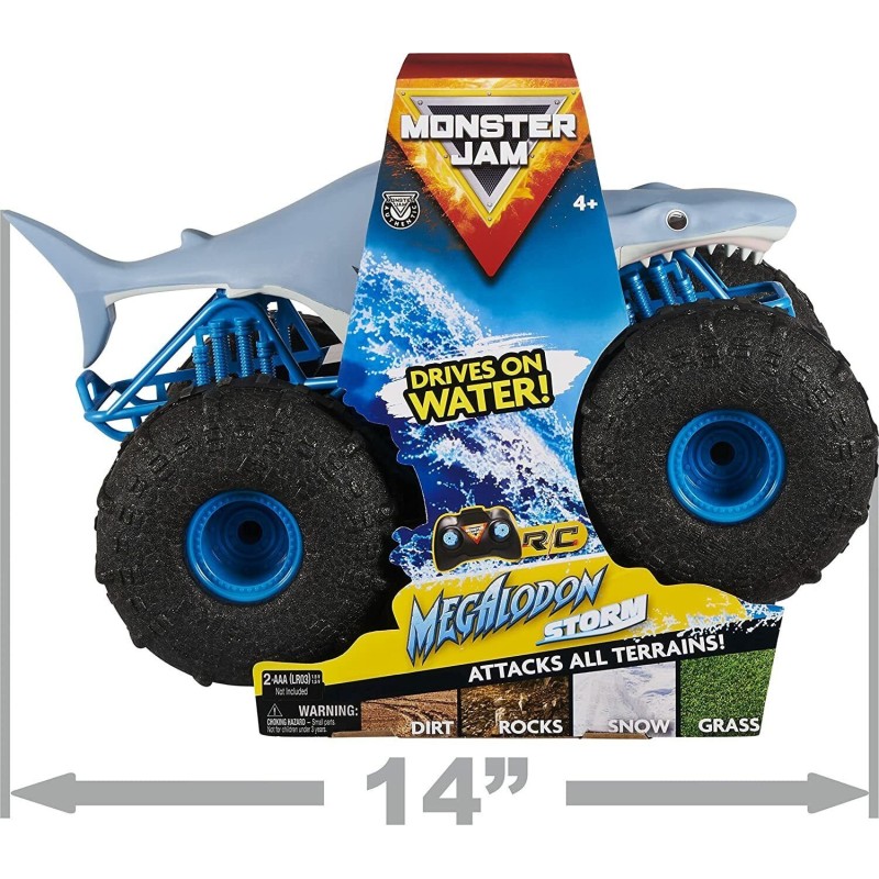 Monster Jam Megalodon Remote Control Truck 1:15 RC Car Drives on Water ...